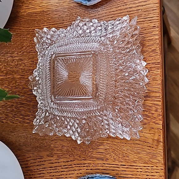 Indiana Glass | Dining | Vintage 95s Indiana Diamond Point Cut Clear ...